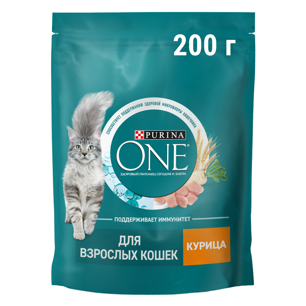 Сухой корм для кошек Purina ONE корм для кошек с курицей и злаками